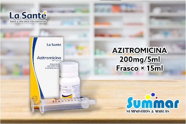 Azitromicina 200mg/5ml Suspensión Frasco x 15ml LA SANTÉ