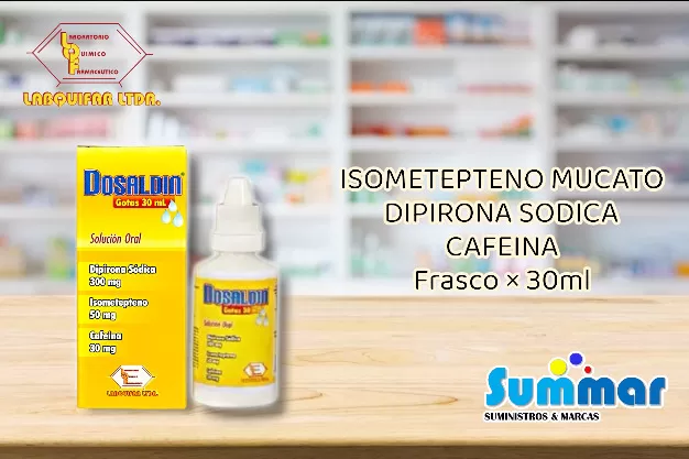 Dosaldin 4mg/ml Frasco x 30ml (Cafeina Dipirona Isometepteno Mucato ...